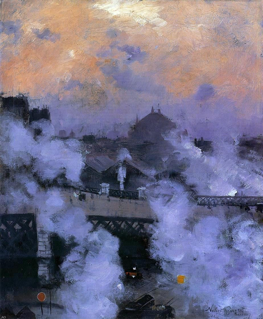 Norbert Goeneutte The Pont de l'Europe at Night Oil Painting ...