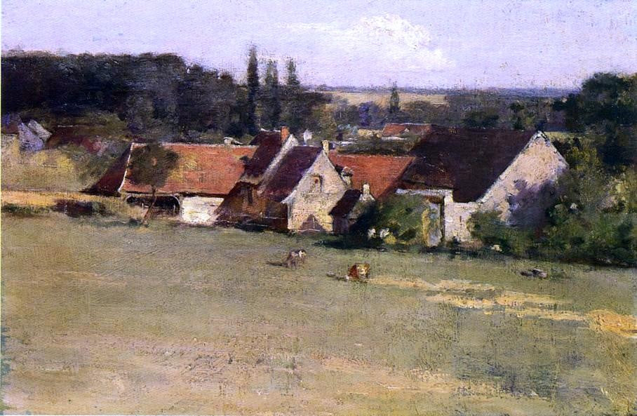 Theodore Robinson Farmhouse at Grez Oil Painting – OilPaintingsForSale.com
