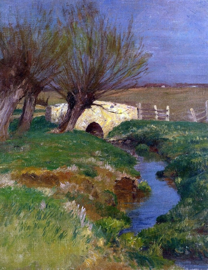 Walter Clark Weeping Willow Bridge Oil Painting – OilPaintingsForSale.com