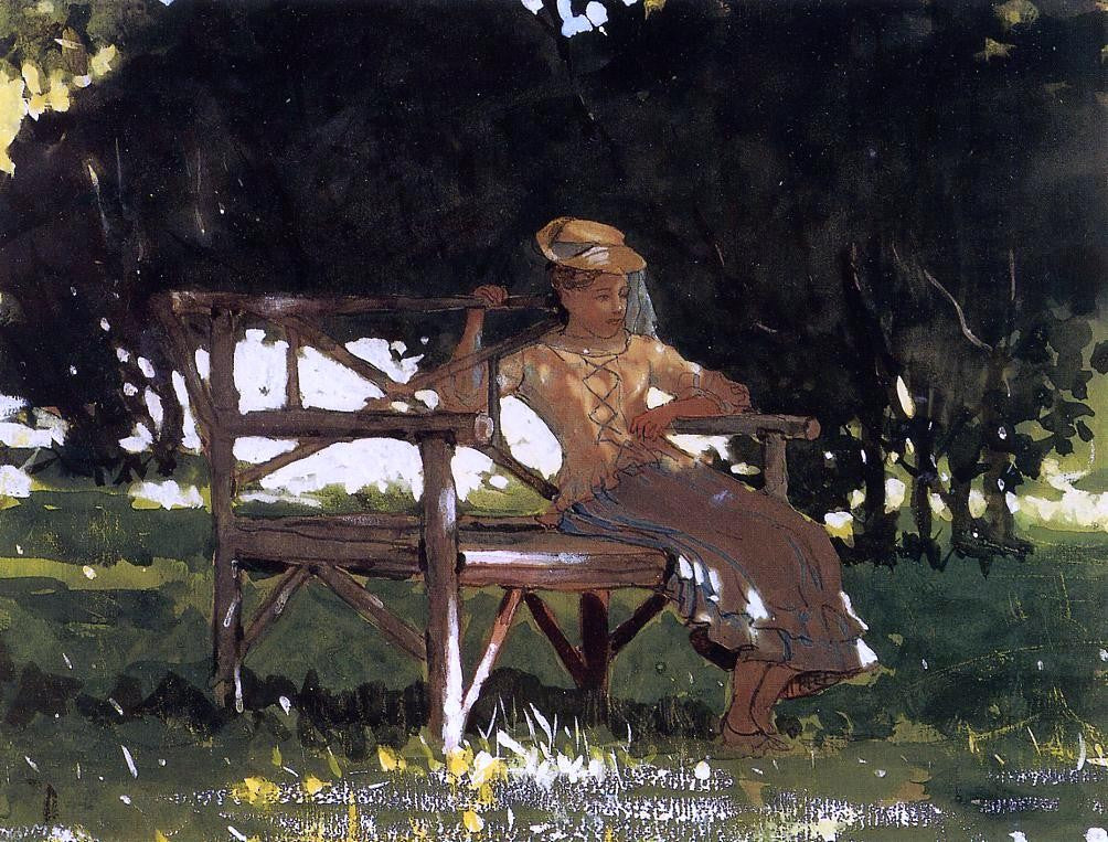 Winslow Homer Woman on a Bench (also known as Girl on a Garden Seat ...