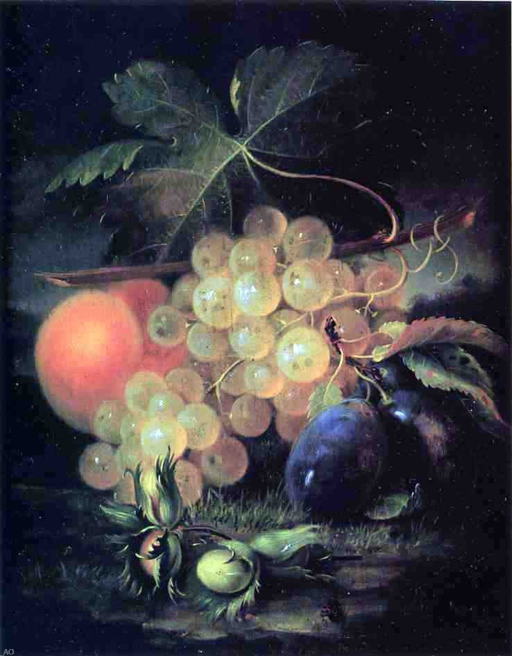 George Forster Still Life with Plum and Peach Oil Painting ...