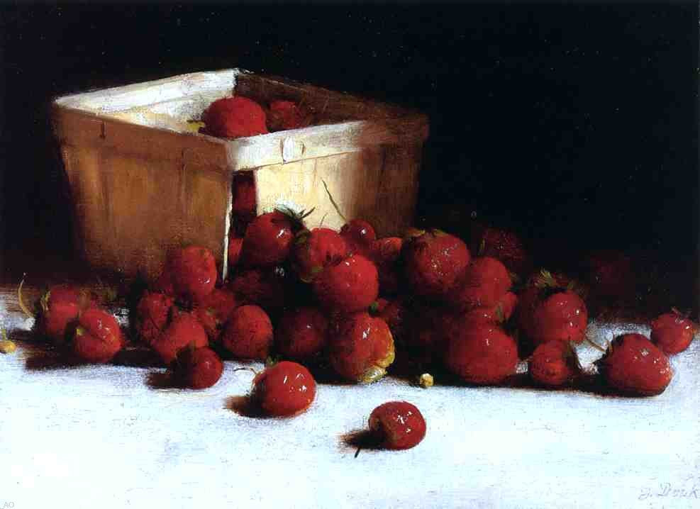 Joseph Decker Still Life with Strawberries and Ostrich Egg Cup Oil ...