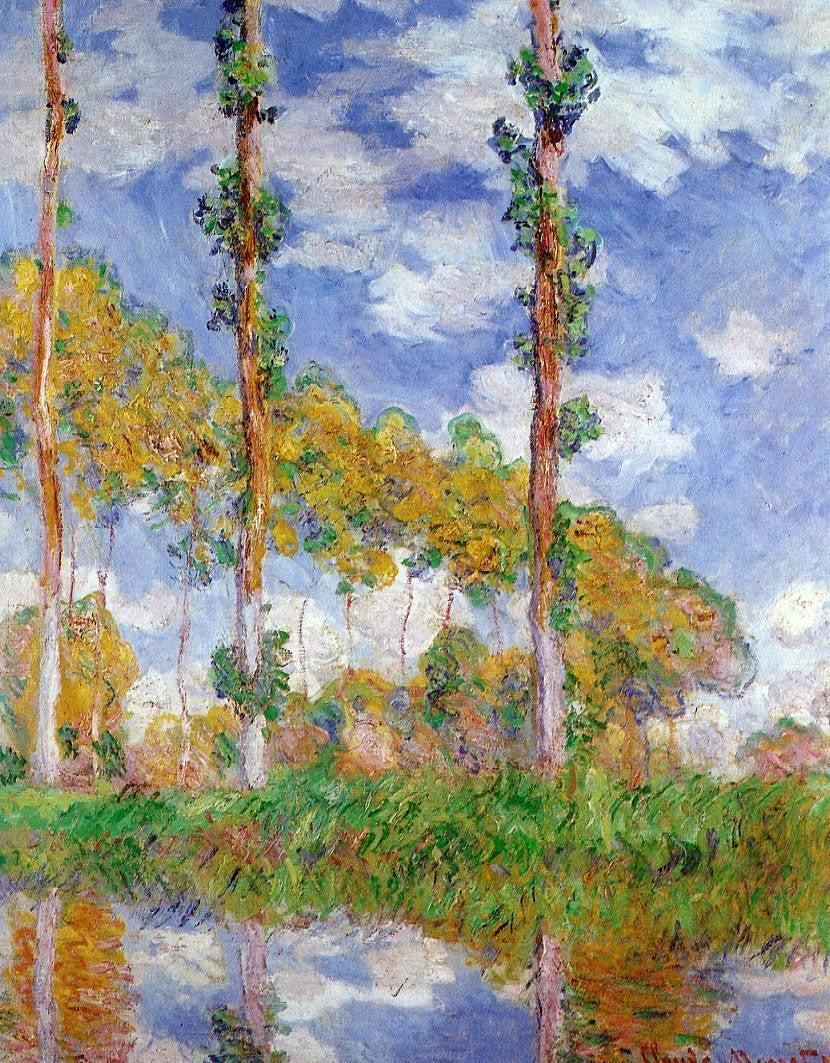 Claude Oscar Monet Three Trees in Summer Oil Painting ...