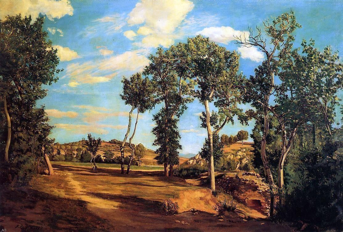 Jean Frederic Bazille The Banks of the Lez Oil Painting ...