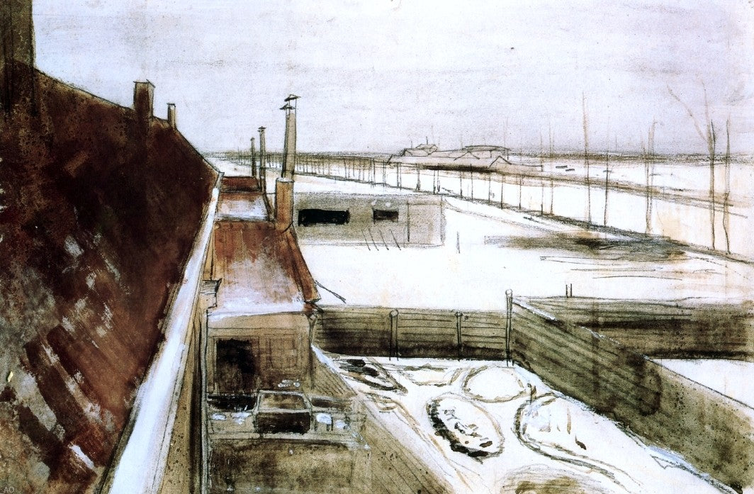 Vincent Van Gogh View from the Window of Vincent's Studio in Winter Oil ...