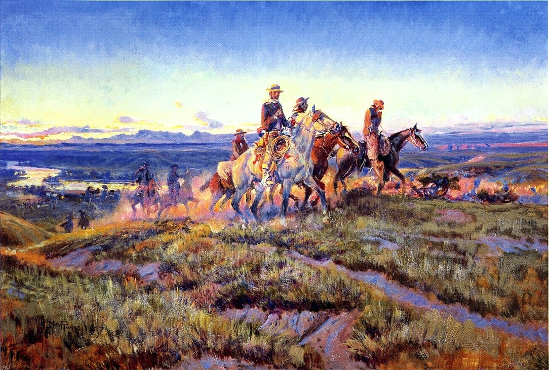 Charles Marion Russell Men of the Open Range Oil Painting ...