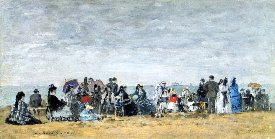 Eugene-Louis Boudin Beach Scene at Trouville Oil Painting ...