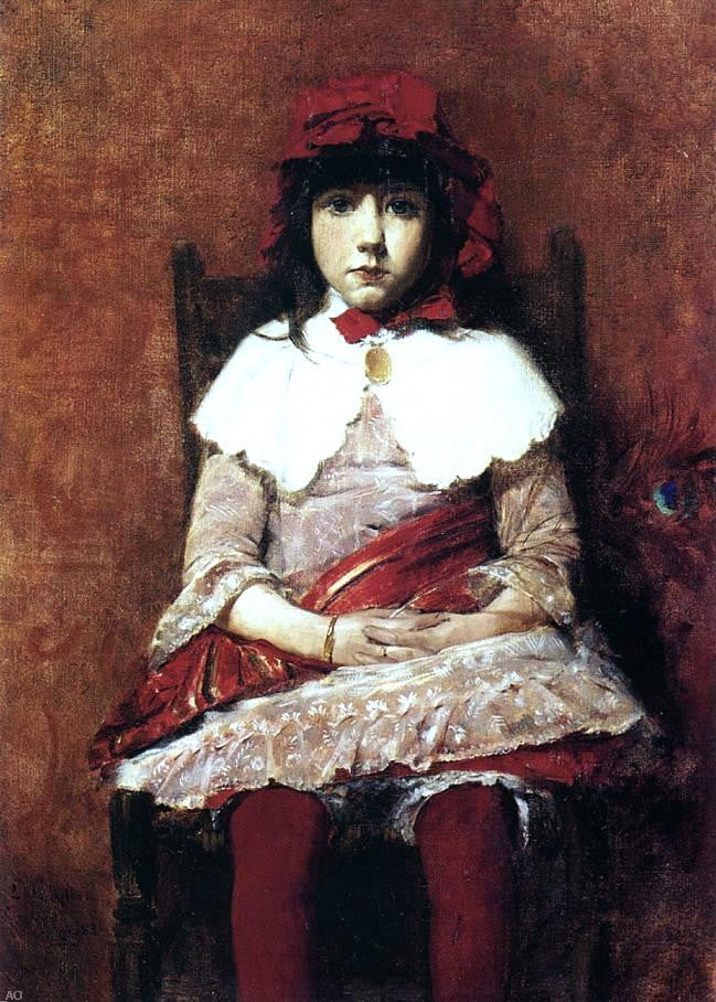 Louis Ritter The Peacock Feather Oil Painting – OilPaintingsForSale.com