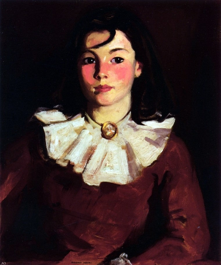 Robert Henri Portrait of Cara in a Red Dress Oil Painting ...