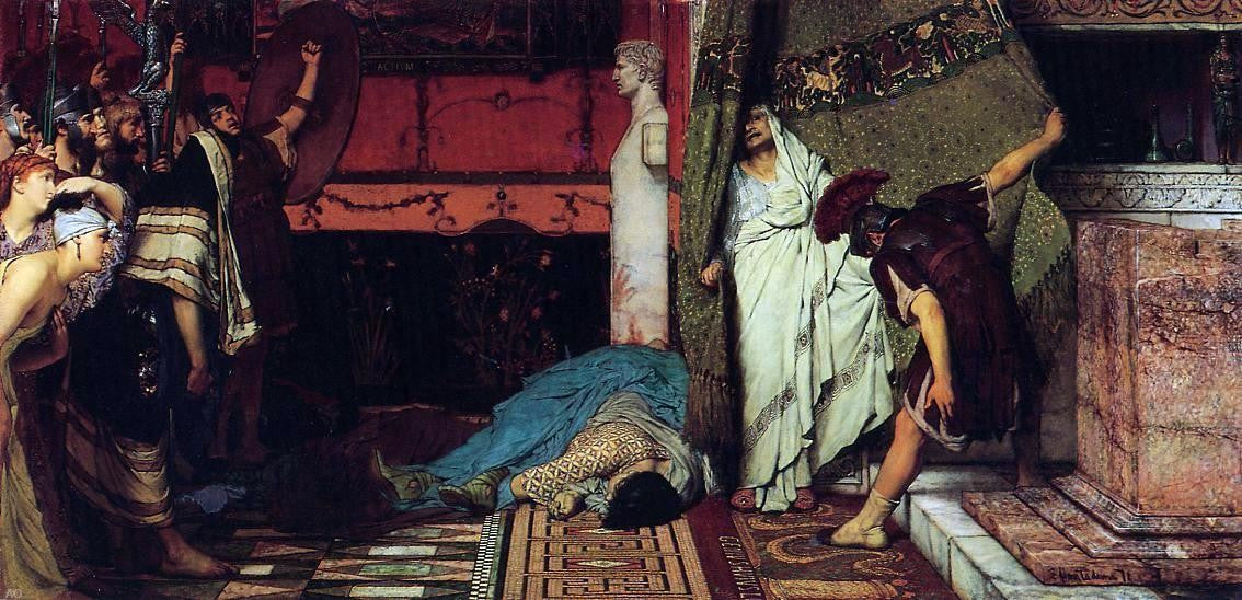 Sir Lawrence Alma-Tadema A Roman Emperor - Claudius Oil Painting ...