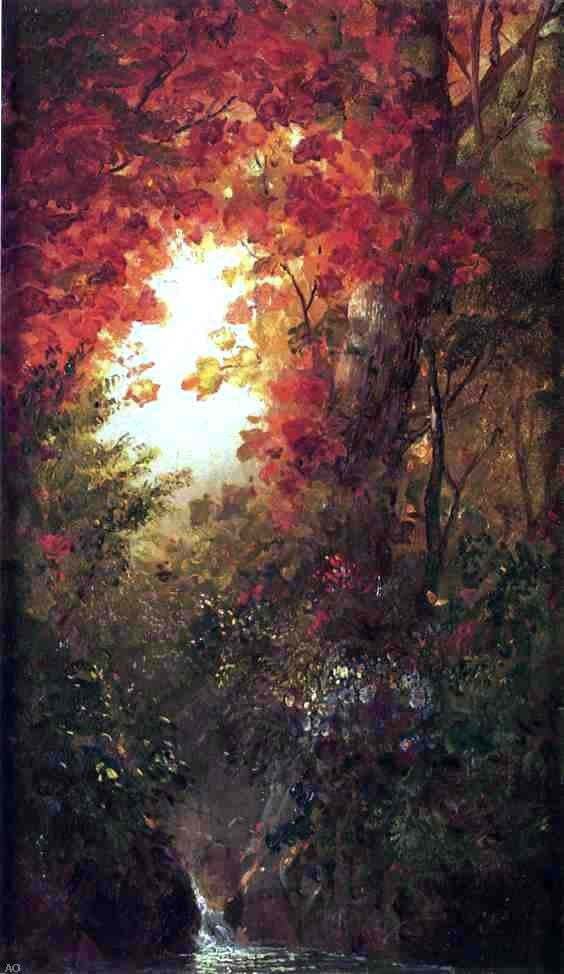 Frederic Edwin Church Autumn Landscape, Vermont Oil Painting ...