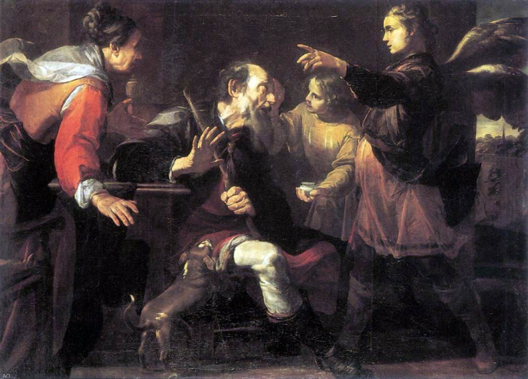 Gioacchino Assereto Tobias Healing the Blindness of His Father Oil ...