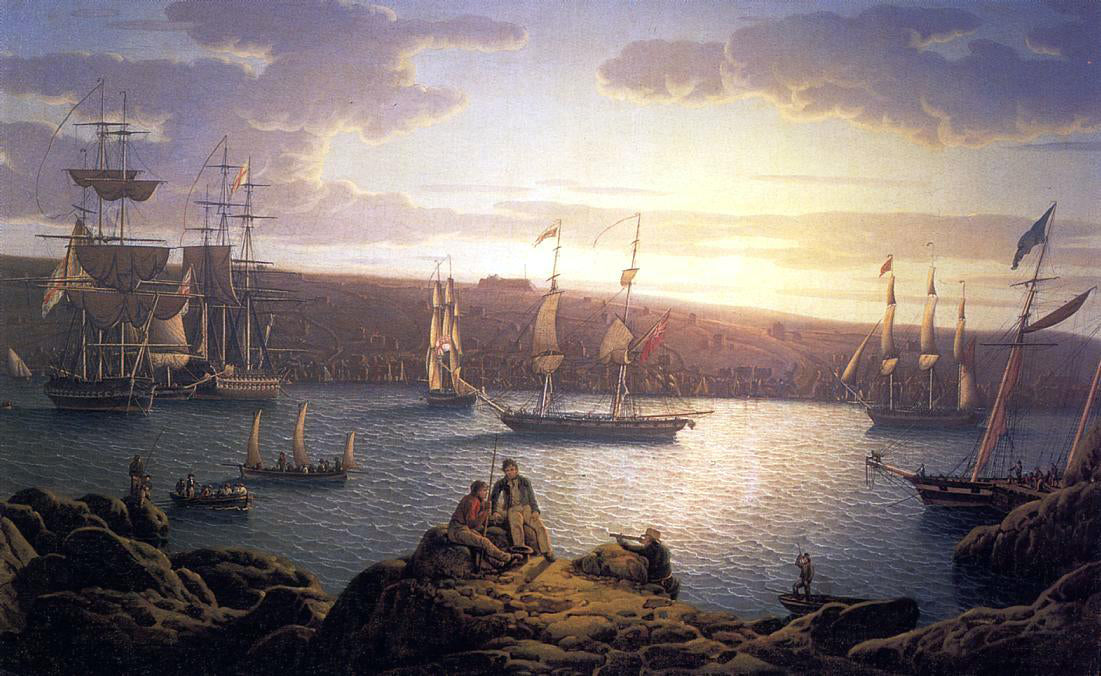 Robert Salmon Royal Naval Vessels off Pembroke Dock, Milford Haven Oil ...